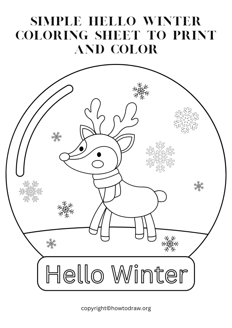 Hello Winter Coloring Page for Kids [Free Printable]
