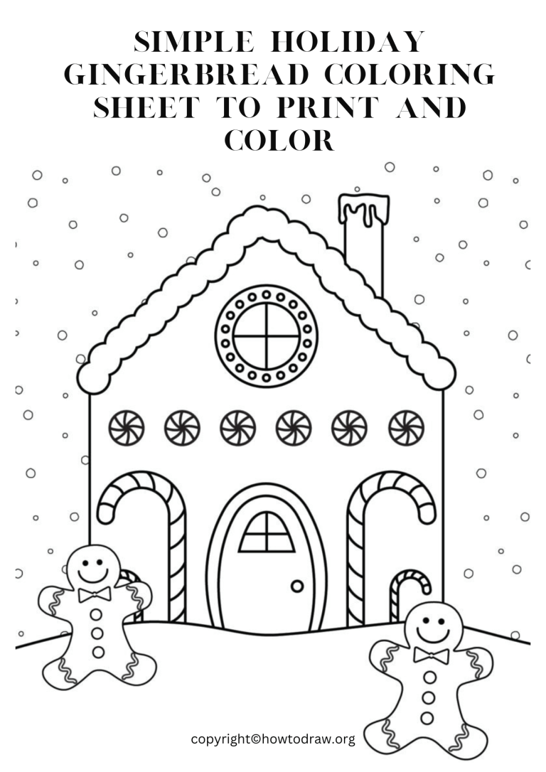 Holiday Gingerbread Coloring Page for Kids [Free Printable]