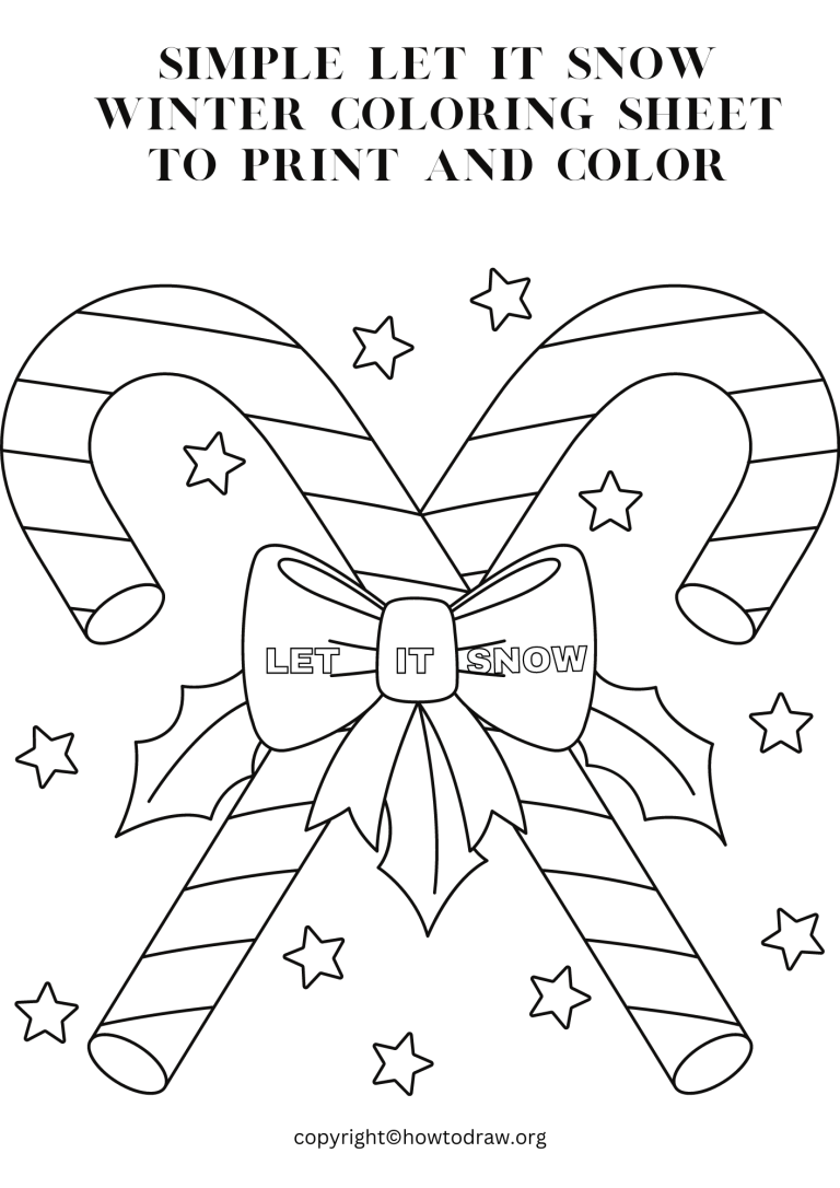 Let it Snow Winter Coloring Page for Kids [Free Printable]