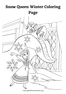 Snow Queen Winter Coloring Page for Kids [Free Printable]