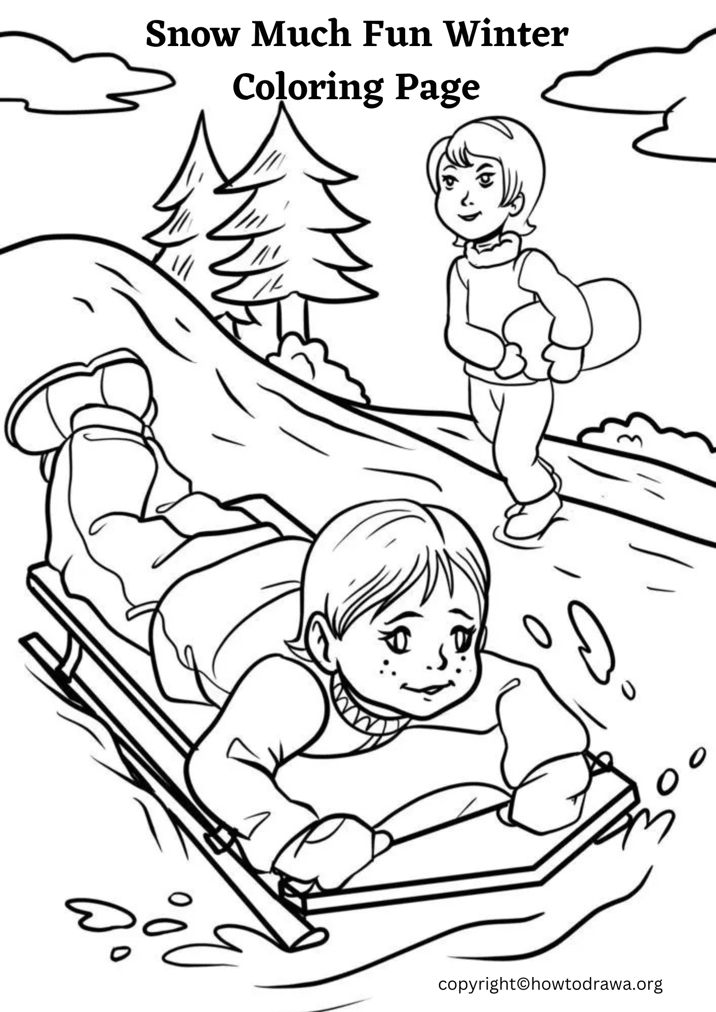 Snow Much Fun Winter Coloring Page for Kids [Free Printable]