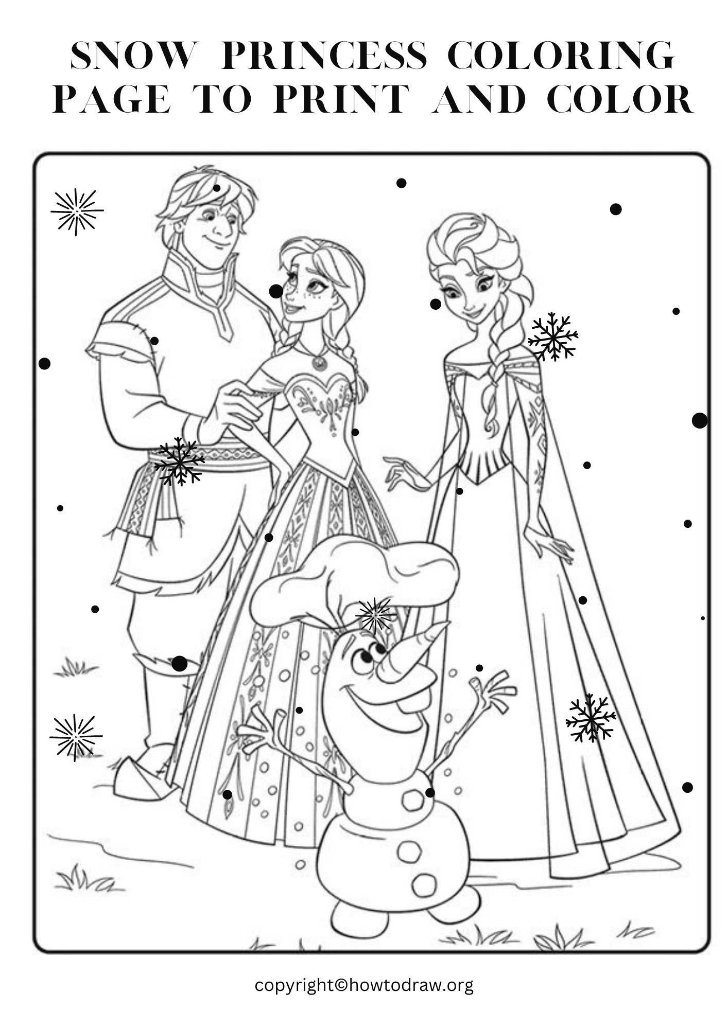 Snow Princess Coloring Page Coloring Pages