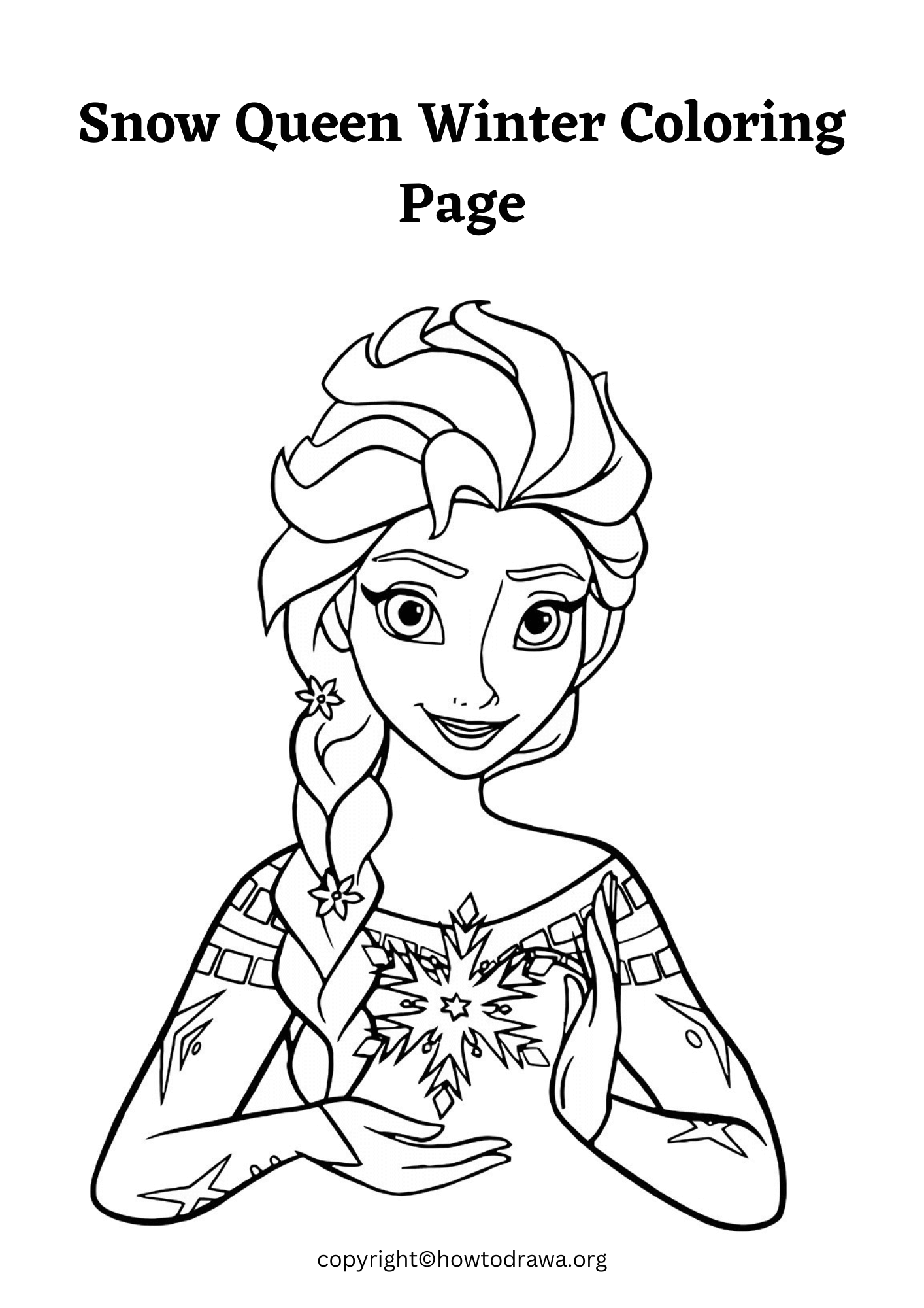 Snow Queen Winter Coloring Page for Kids [Free Printable]