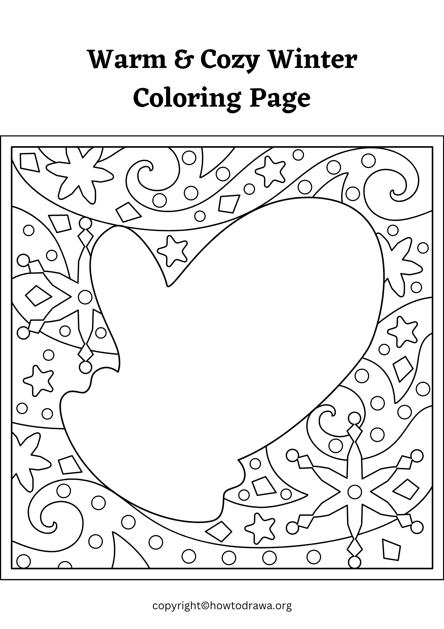 Warm & Cozy Winter Coloring Page for Kids [Free Printable]