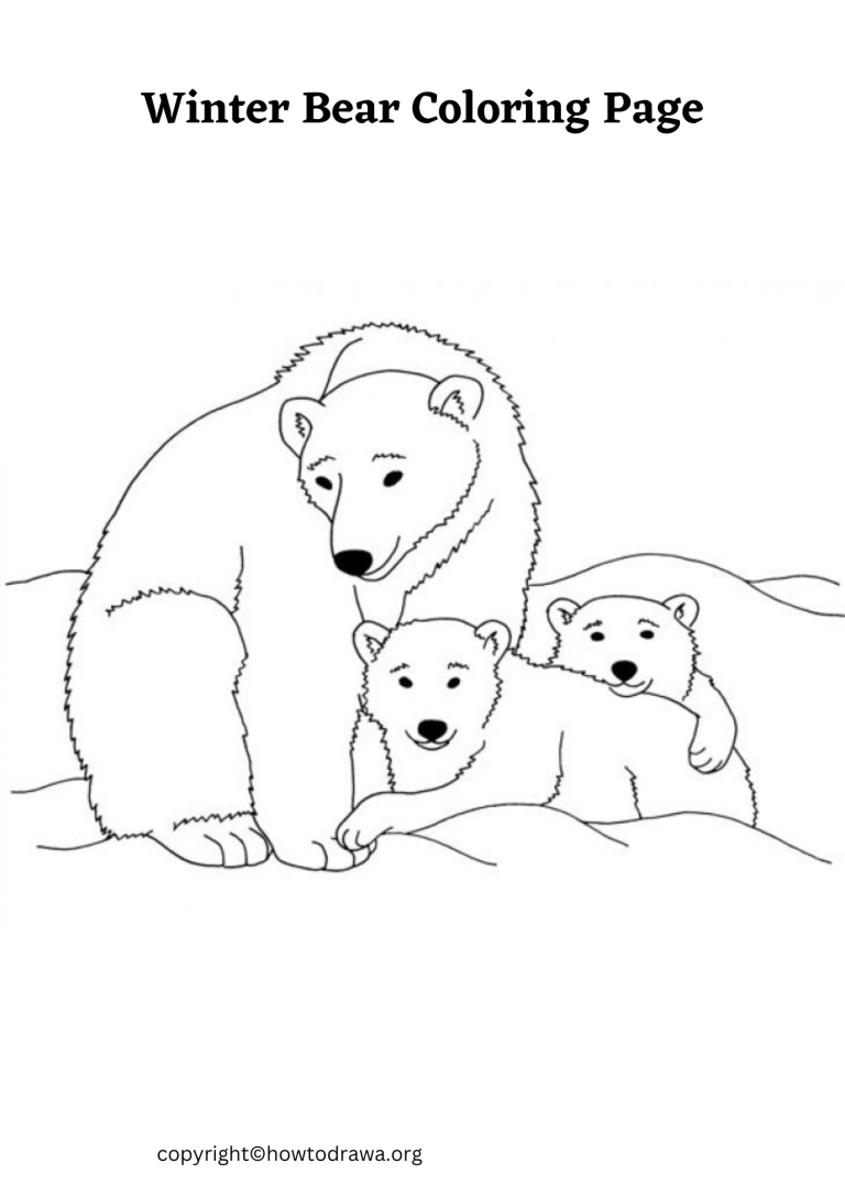 Winter Bear Coloring Page for Kids [Free Printable]