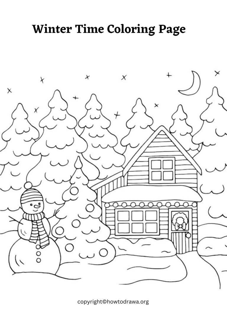 Winter Time Coloring Page for Kids [Free Printable]