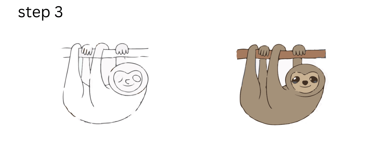 How To Draw A Sloth Step By Step – For Kids & Beginners