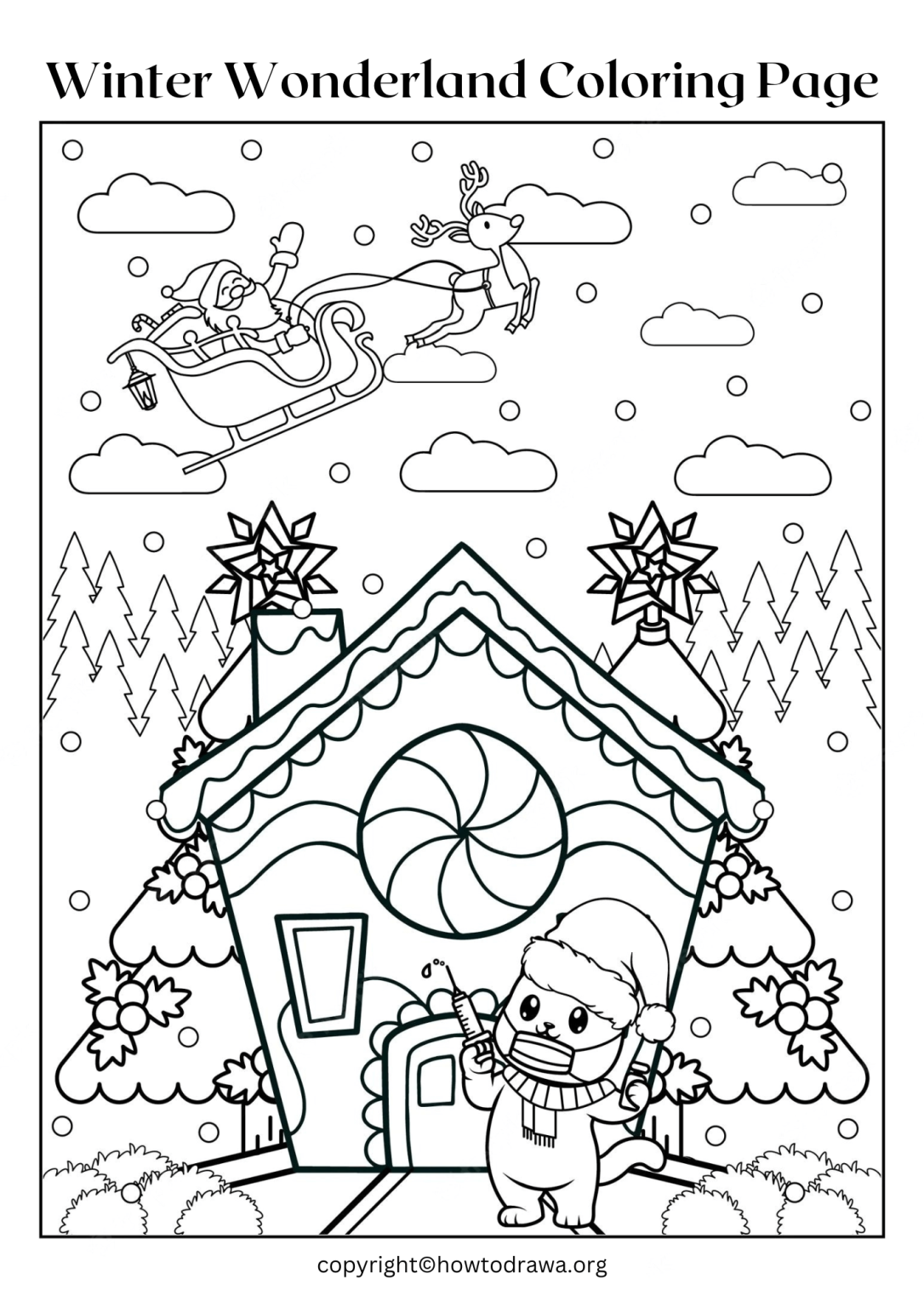 Winter Wonderland Coloring Page for Kids [Free Printable]