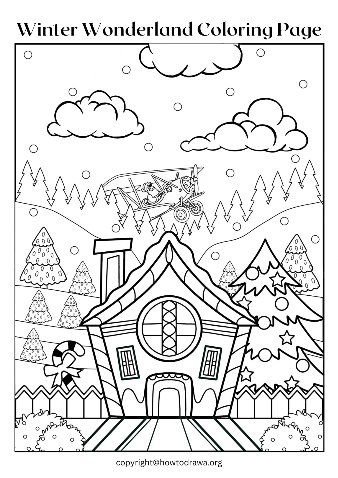 Winter Wonderland Coloring Page for Kids [Free Printable]