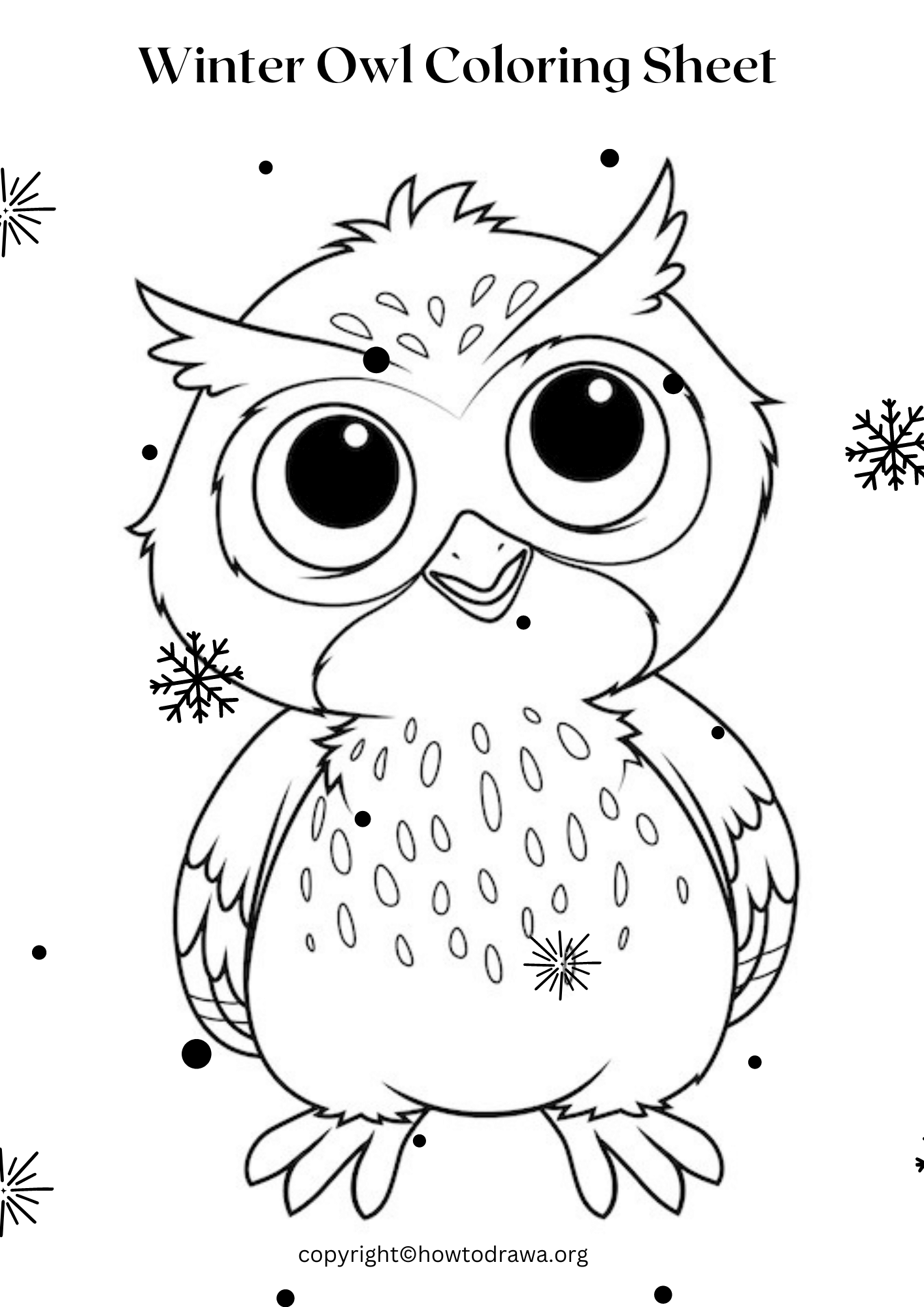 Winter Owl Coloring Sheet for Kids [Free Printable]