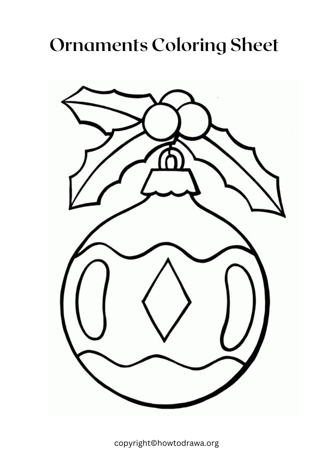 Ornaments Coloring Sheet for Kids [Free Printable]