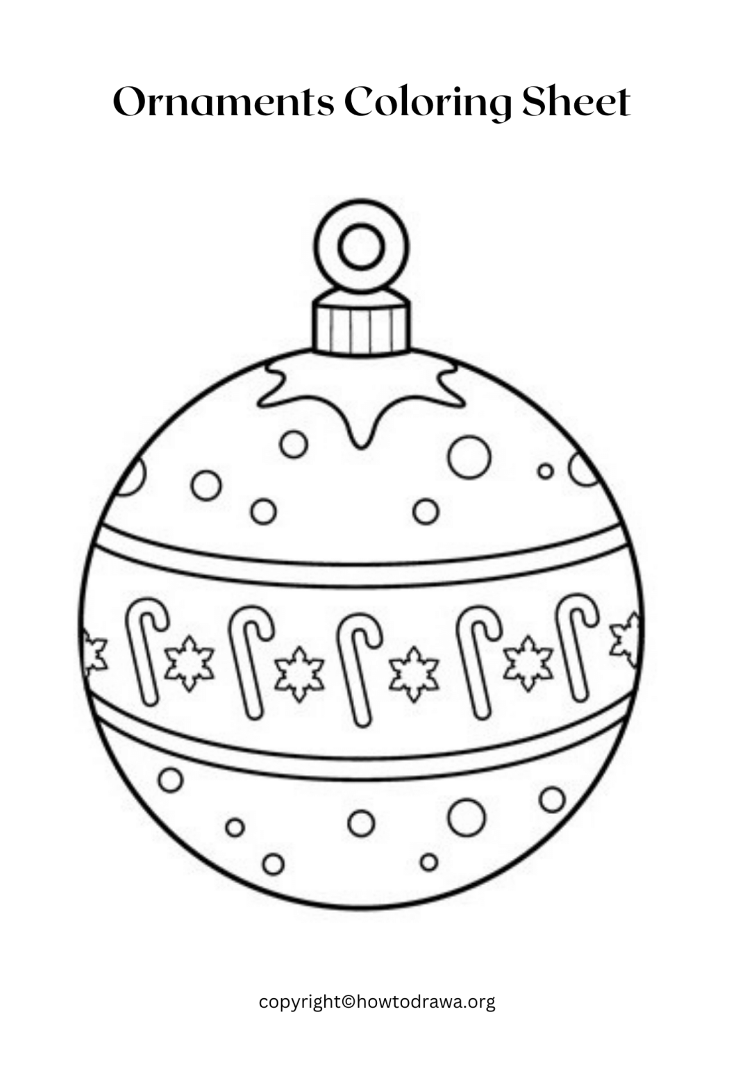 Ornaments Coloring Sheet for Kids [Free Printable]