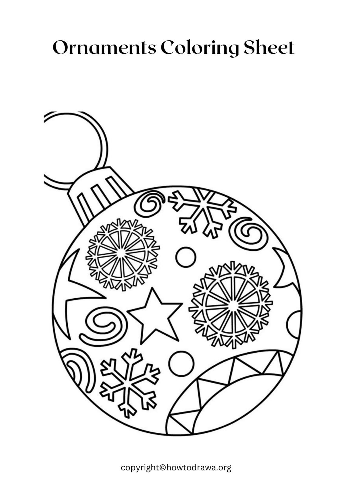 Ornaments Coloring Sheet for Kids [Free Printable]