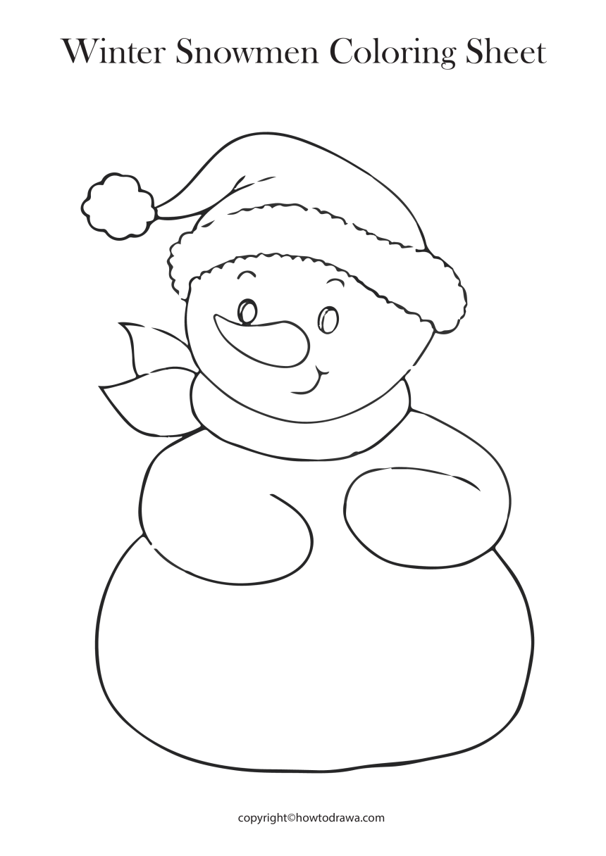 Winter Snowmen Coloring Sheet for Kids [Free Printable]