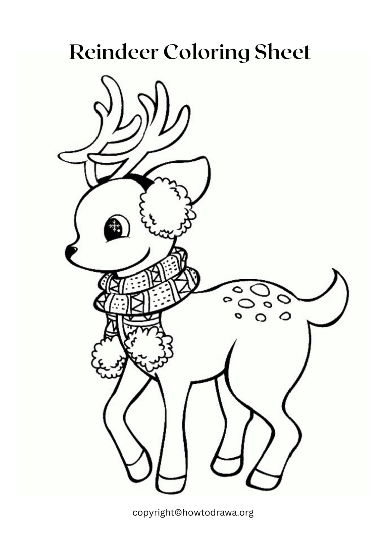 Reindeer Coloring Sheet for Kids [Free Printable]