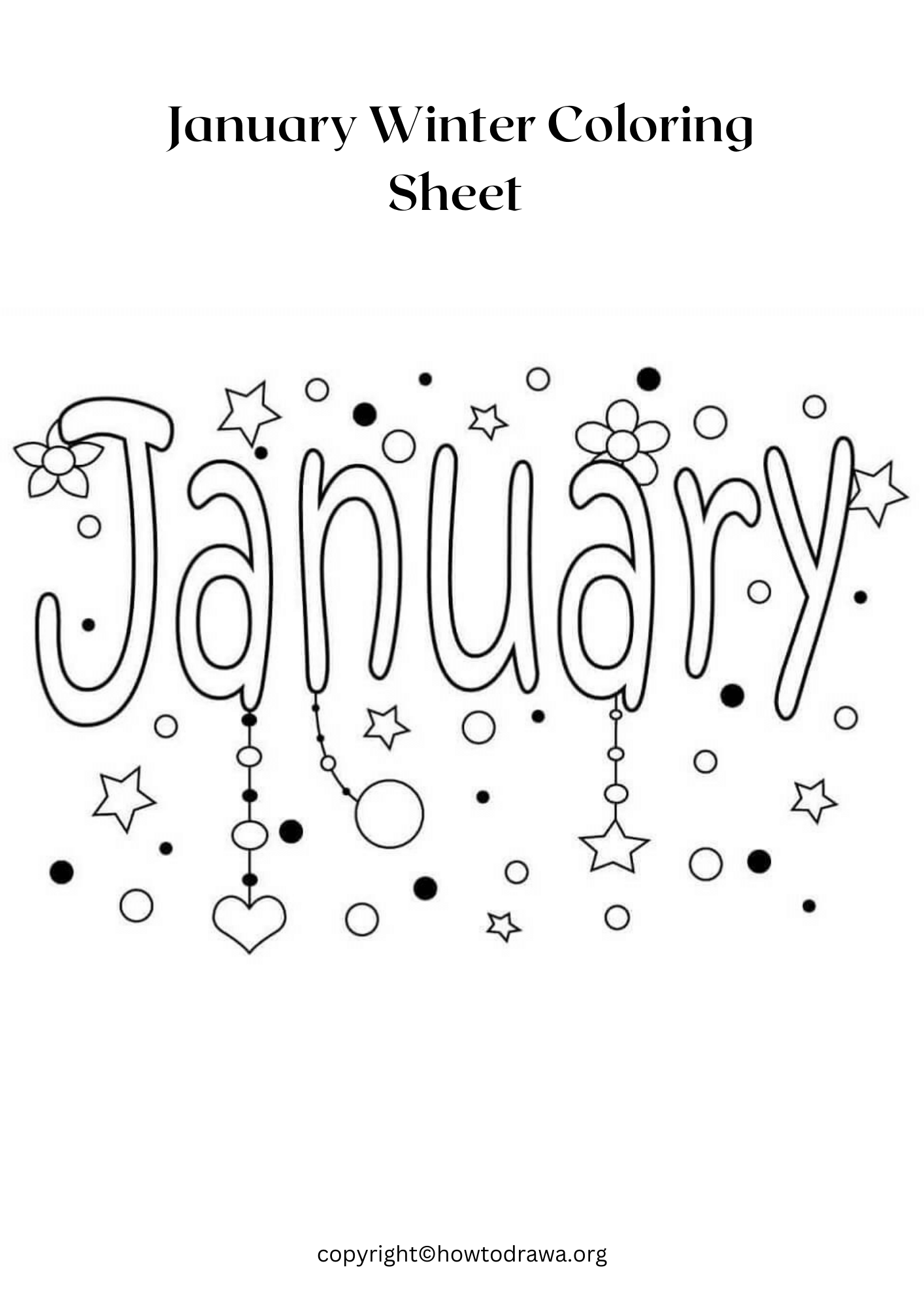 January Winter Coloring Sheet for Kids [Free Printable]