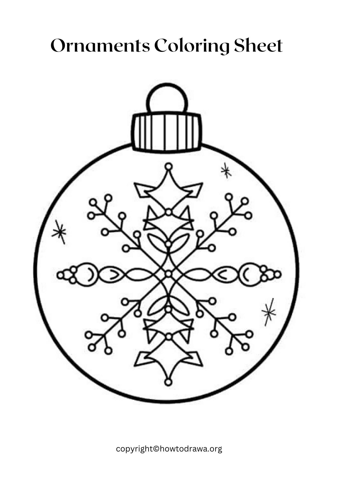 Ornaments Coloring Sheet for Kids [Free Printable]