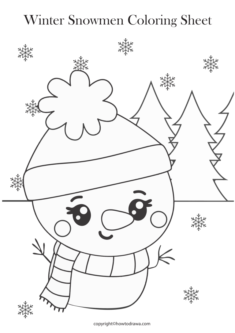 Winter Snowmen Coloring Sheet for Kids [Free Printable]