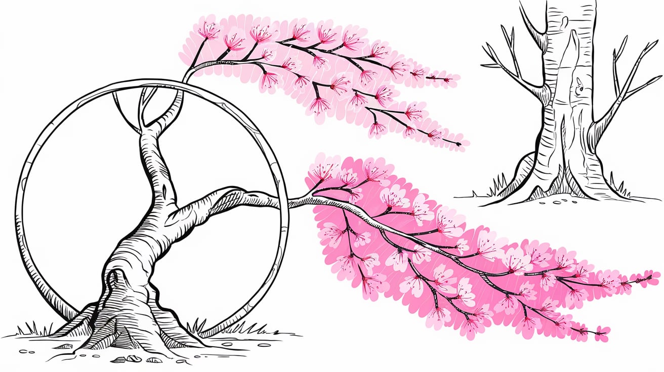 How to Draw Cherry Blossoms Step by Step – For Kids