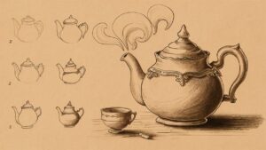 How to Draw Teapot Step By Step – For Kids & Beginners
