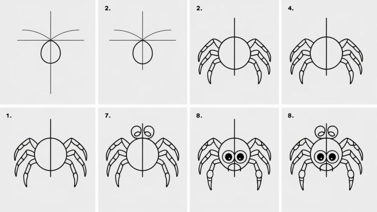 How To Draw A Spider Step By Step – For Kids & Beginners