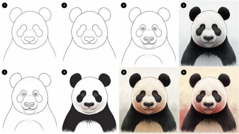 How to Draw a Panda Step By Step - For Kids & Beginners