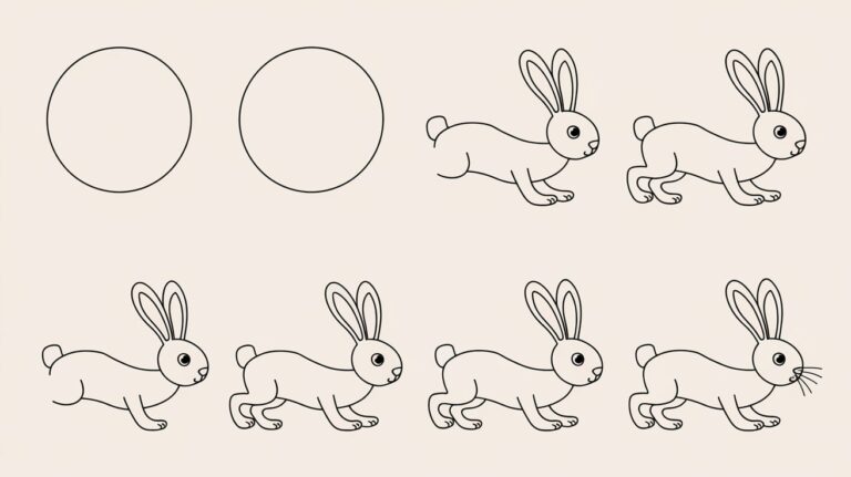 How to Draw Rabbit Step By Step - For Kids & Beginners