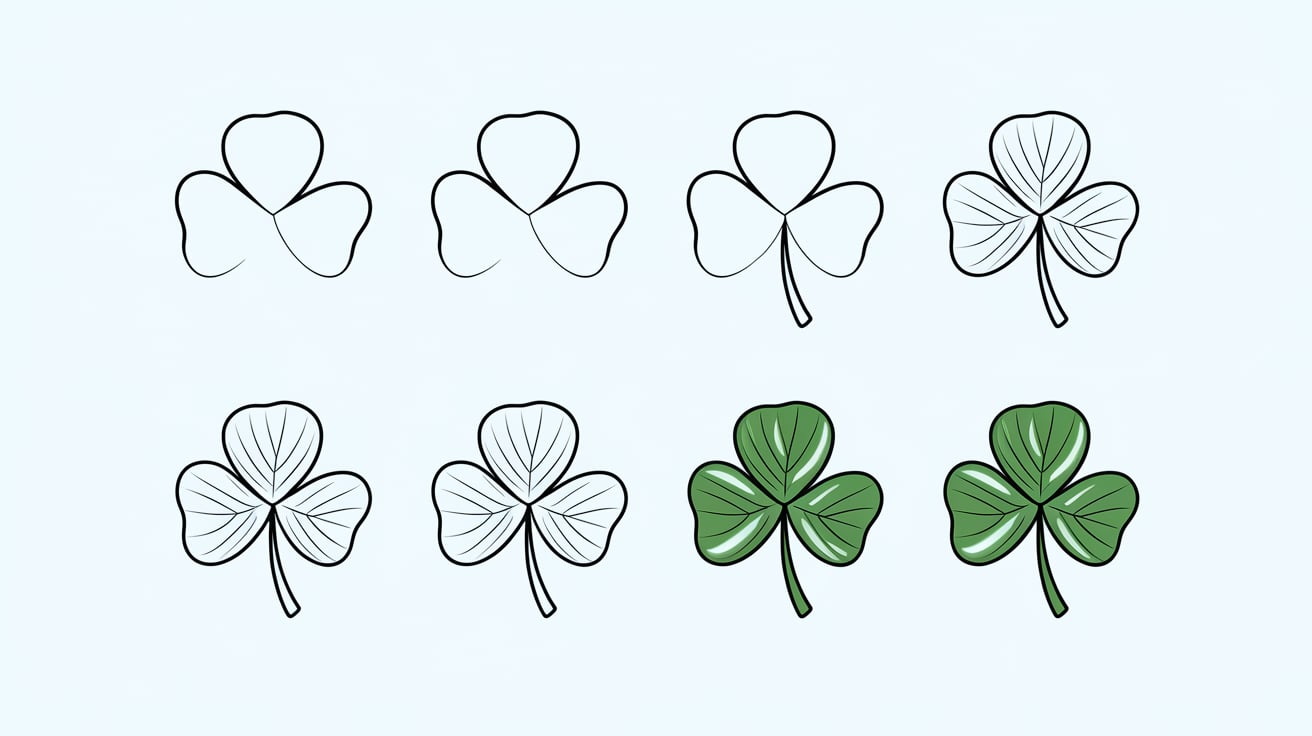 How to Draw a Shamrock Step By Step – For Kids & Beginners