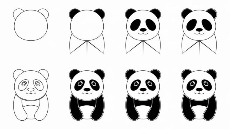 How to Draw a Panda Step By Step - For Kids & Beginners