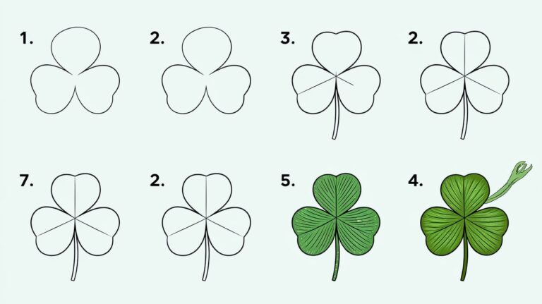 How to Draw a Shamrock Step By Step – For Kids & Beginners