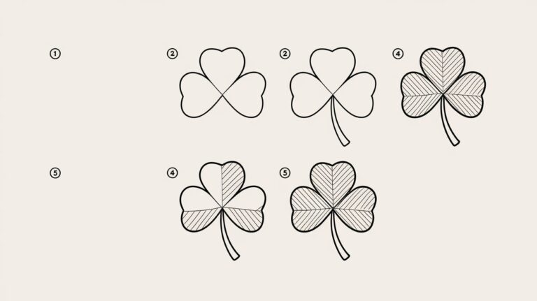 How to Draw a Shamrock Step By Step – For Kids & Beginners