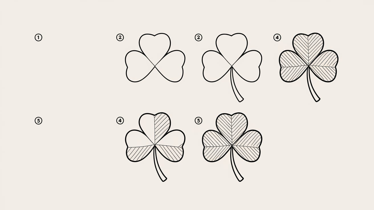 How to Draw a Shamrock Step By Step – For Kids & Beginners