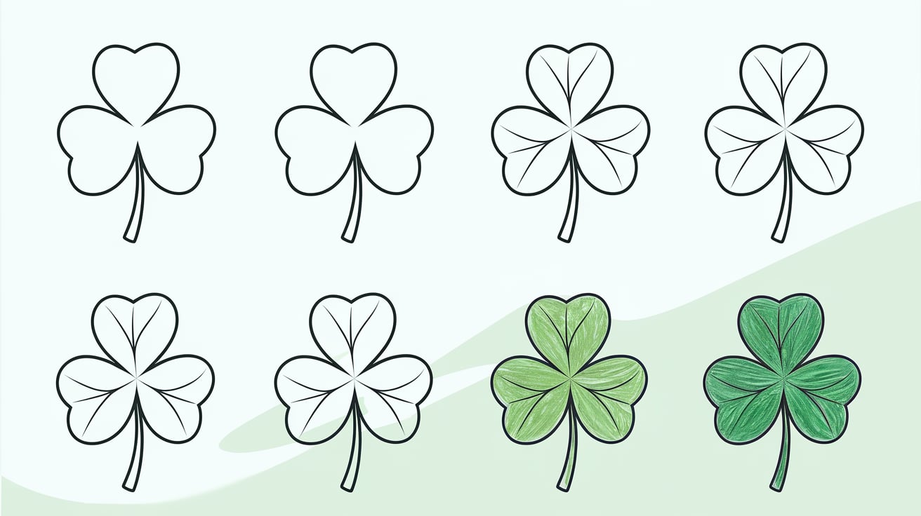 How to Draw a Shamrock Step By Step – For Kids & Beginners