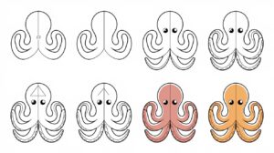 How to draw an Octopus Step By Step – For Kids & Beginners