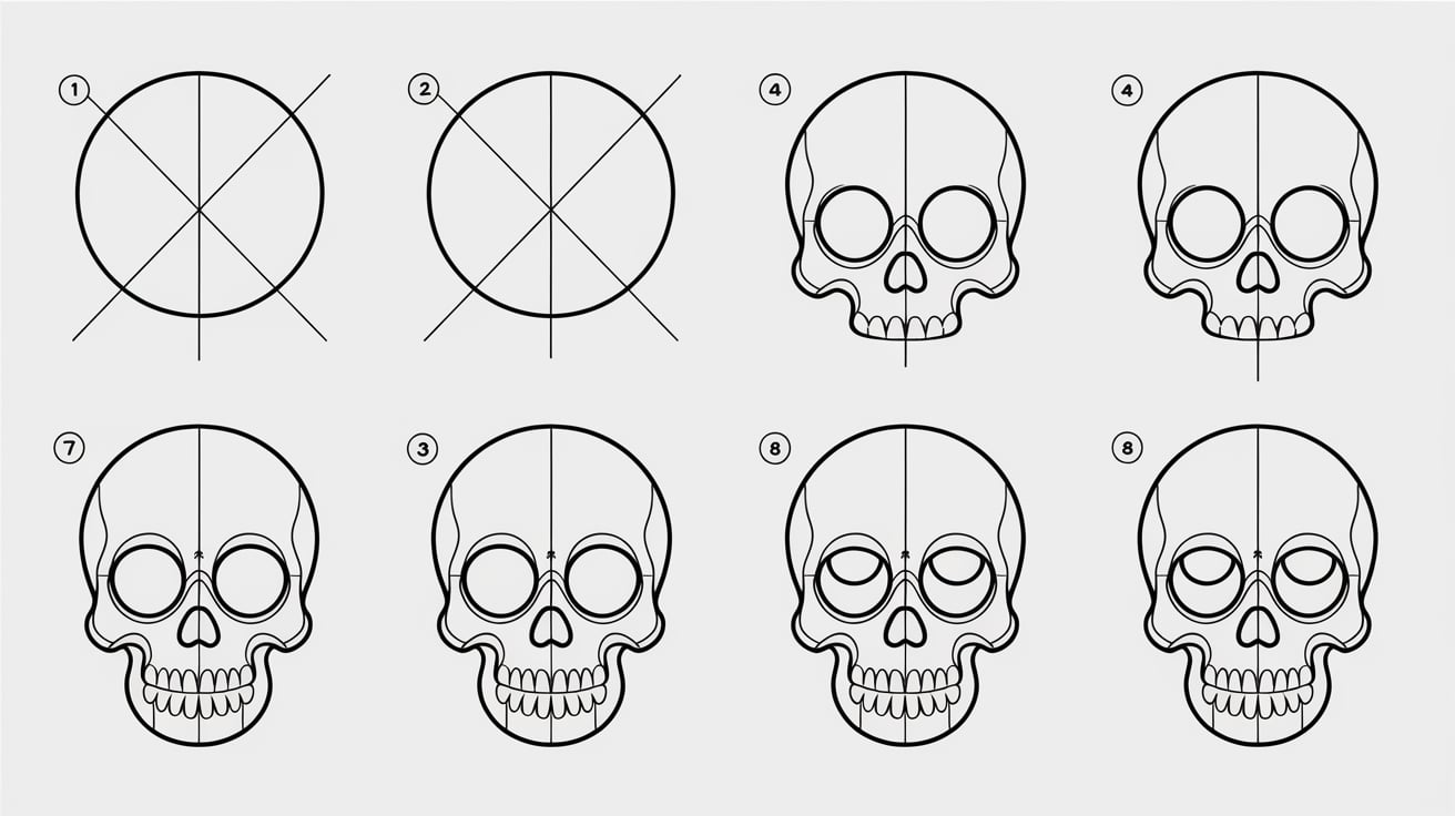 How To Draw Skull Step By Step – For Kids & Beginners