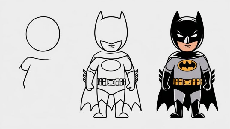 How to Draw Batman Step By Step – For Kids & Beginners