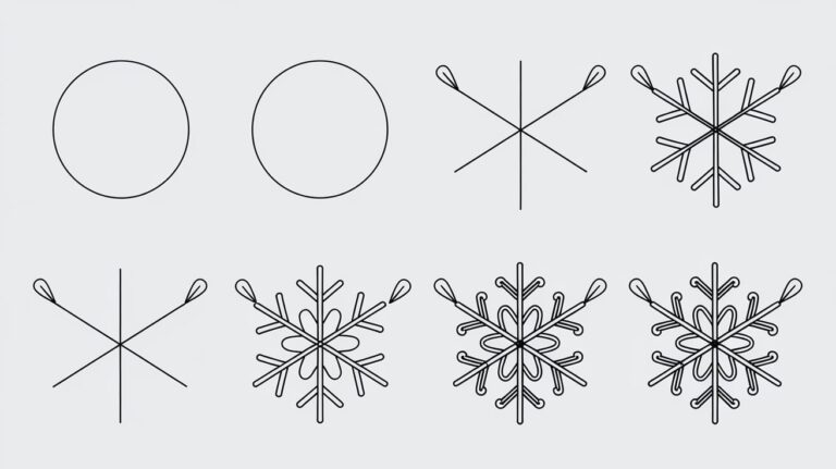 How to Draw Snowflakes Step By Step – For Kids & Beginners