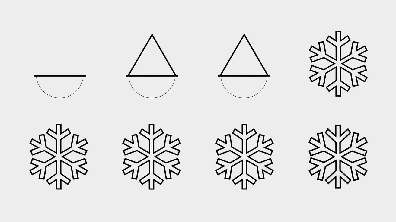 How to Draw Snowflakes Step By Step – For Kids & Beginners